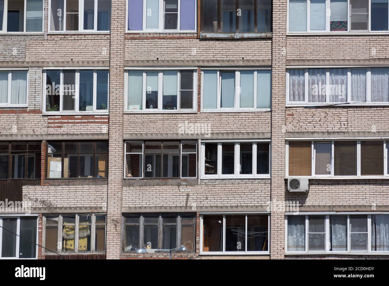Typical facade of the panel building in the post Soviet countries Stock ...