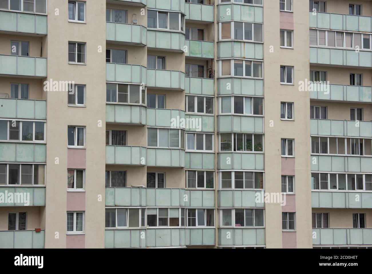 Typical facade of russian multi-storey residential building Stock Photo ...