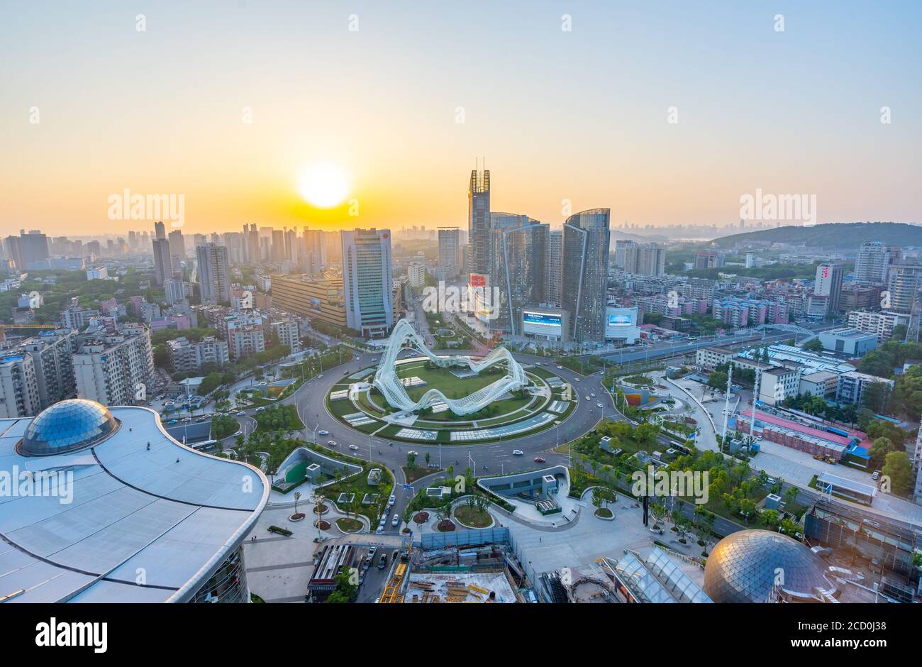 Cityscape of Optics Valley, Wuhan.Wuhan city at night.Panoramic skyline ...