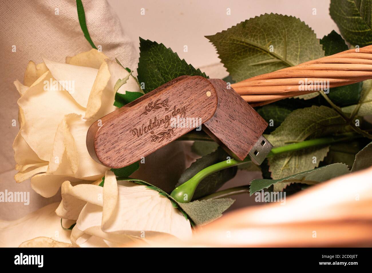 Beautiful wedding flash drive with the inscription Wedding Day from a ...