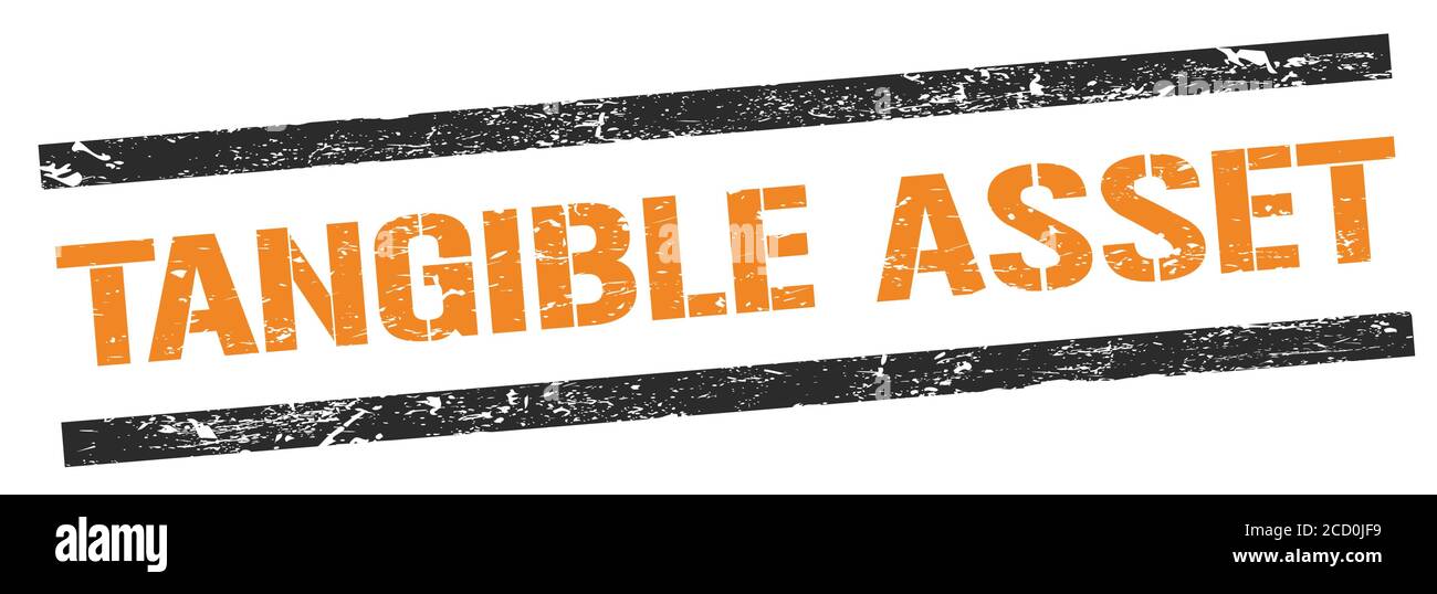 TANGIBLE ASSET text on black orange grungy lines stamp sign Stock Photo ...