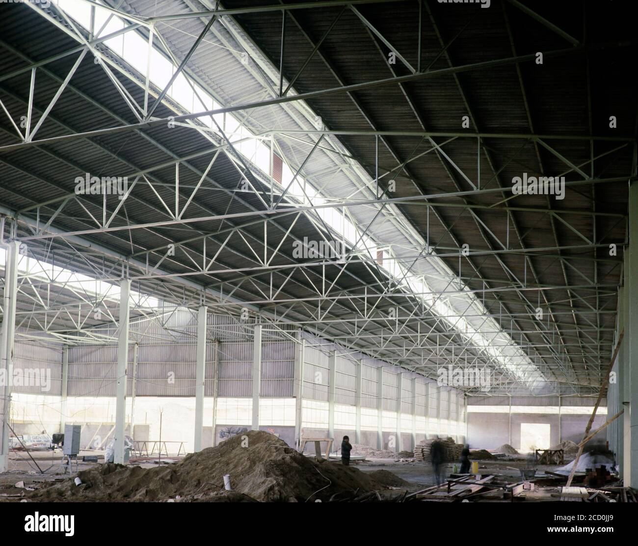 Factory construction with steel construction technology. Steel ...