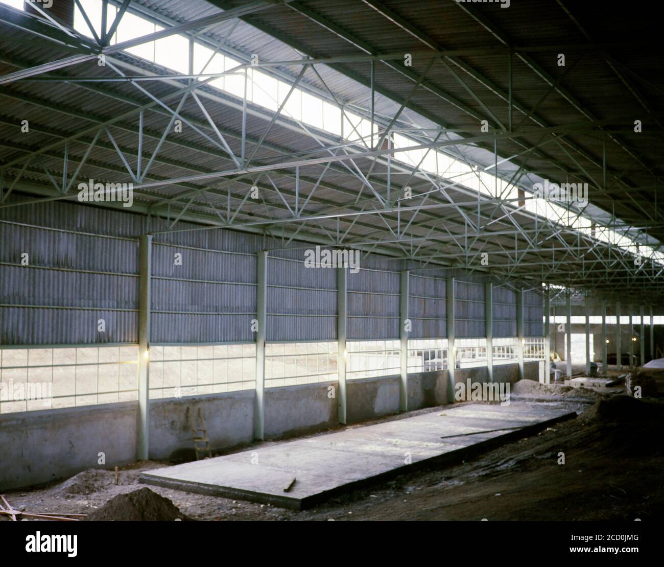 Factory construction with steel construction technology. Steel ...