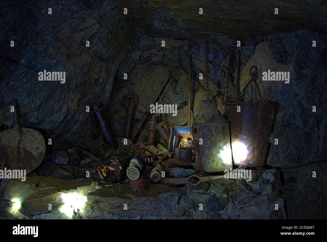 Old miners digging equipment Stock Photo - Alamy