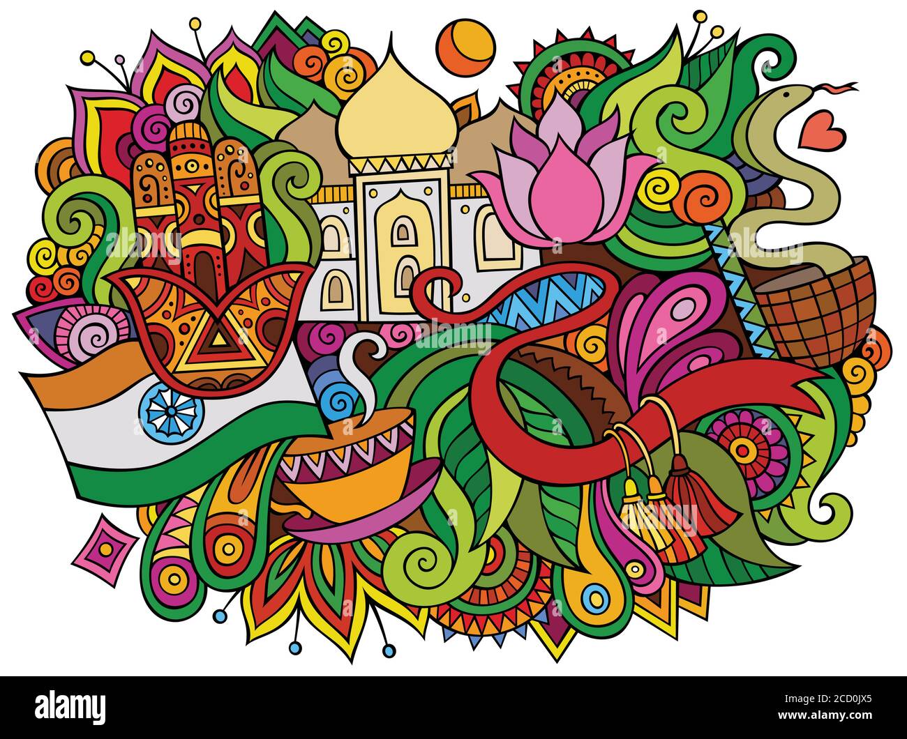 Indian landscape flower Stock Vector Images - Alamy