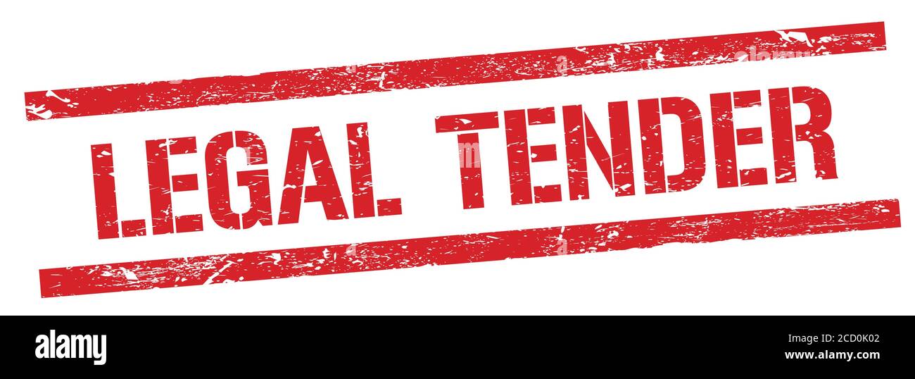LEGAL TENDER red grungy lines stamp sign Stock Photo - Alamy