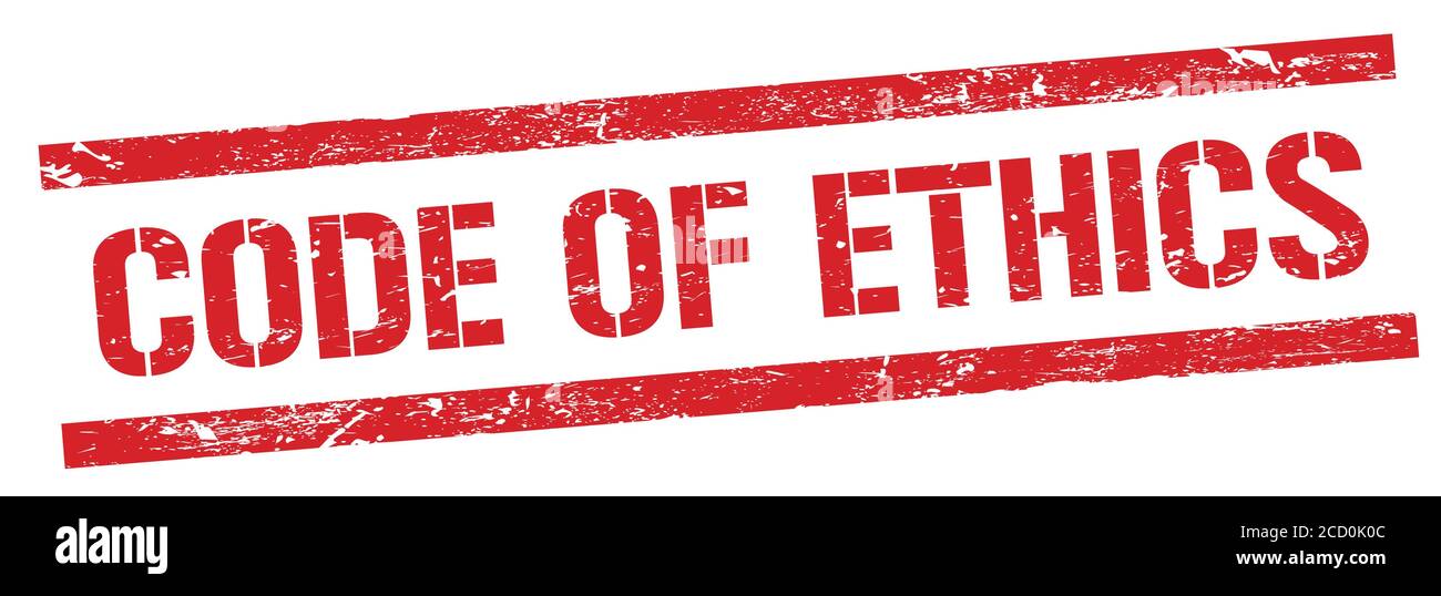 CODE OF ETHICS red grungy lines stamp sign Stock Photo - Alamy