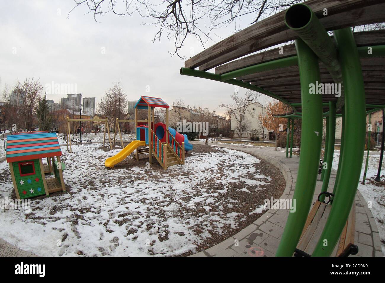 Fish-eye images of Turkey's capital Ankara using various lenses ...