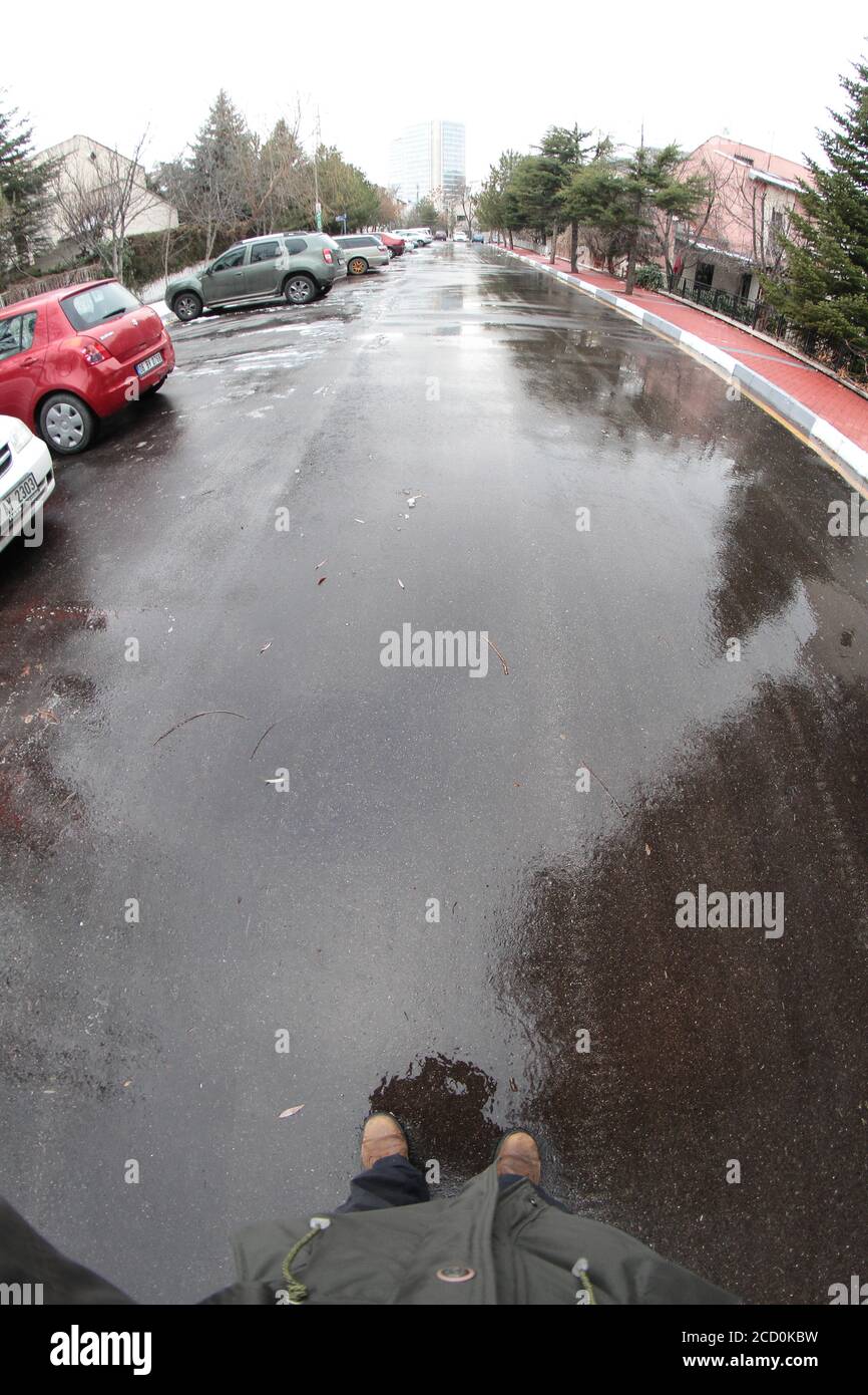 Fish-eye images of Turkey's capital Ankara using various lenses ...