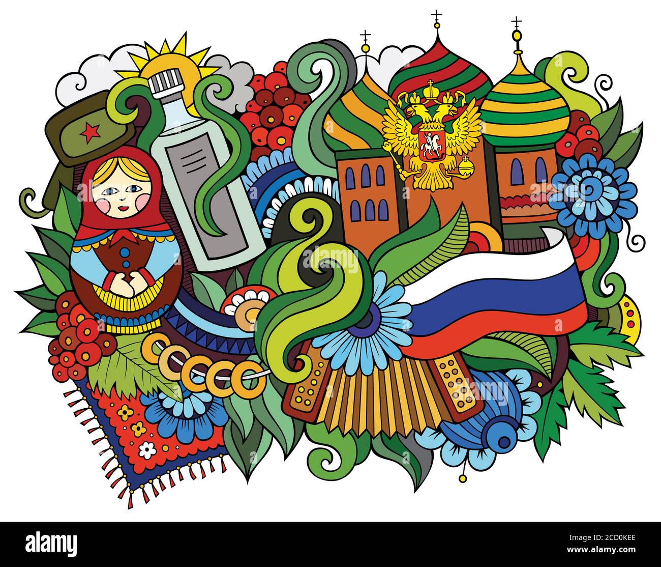 Russia hand drawn cartoon doodles illustration Stock Vector Image & Art ...