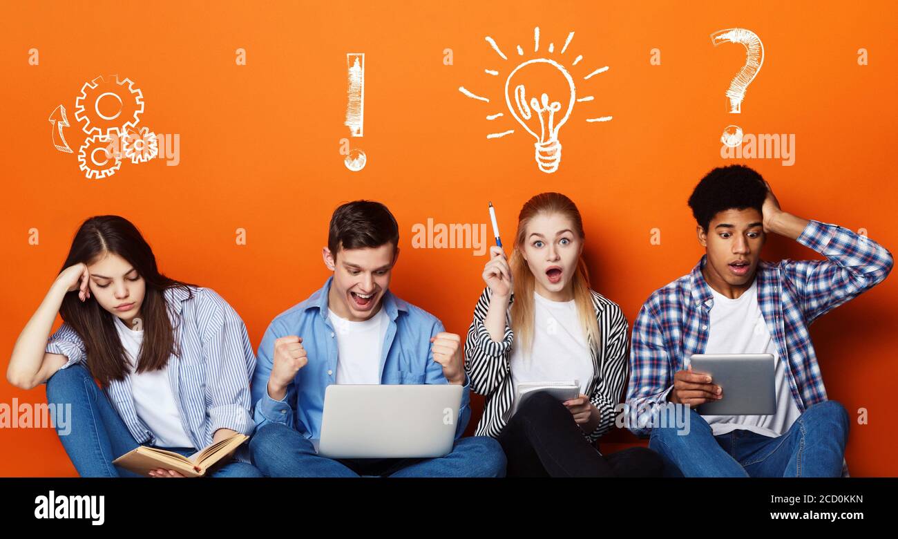 Diverse group of students getting ready for exams Stock Photo - Alamy
