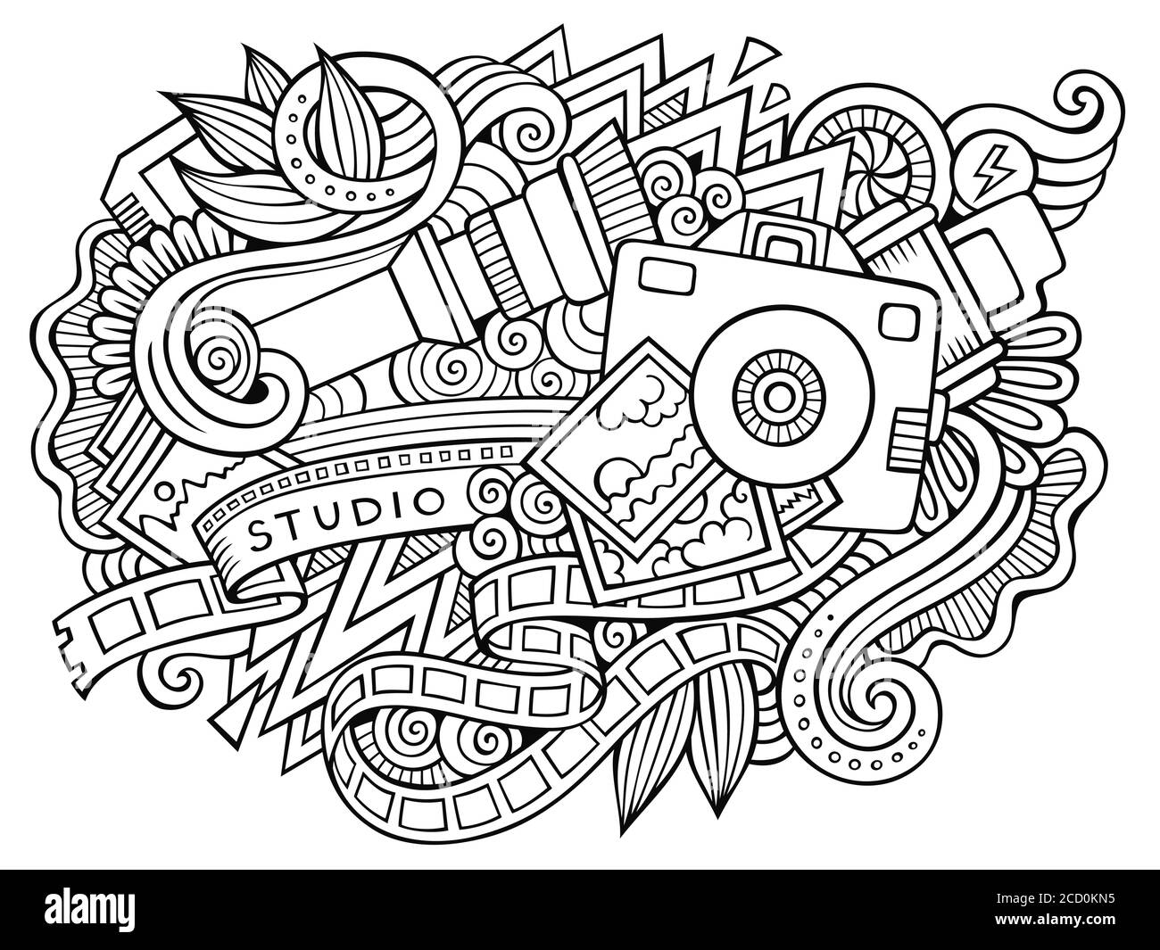 Photo hand drawn cartoon doodles illustration. Funny professional ...