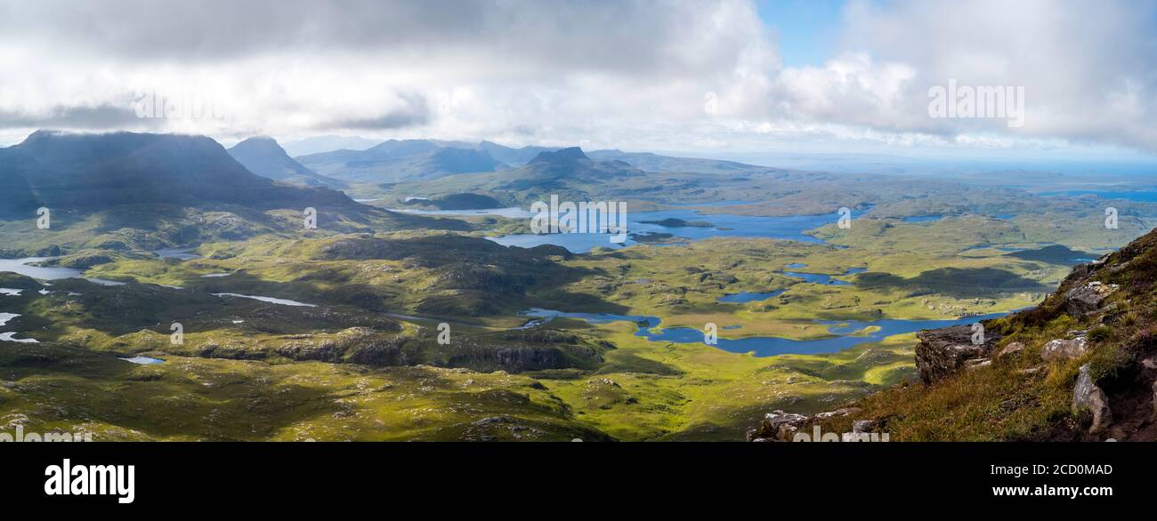 Suilven mountain, Assynt, Scotland, The view from Suilven mountain ...