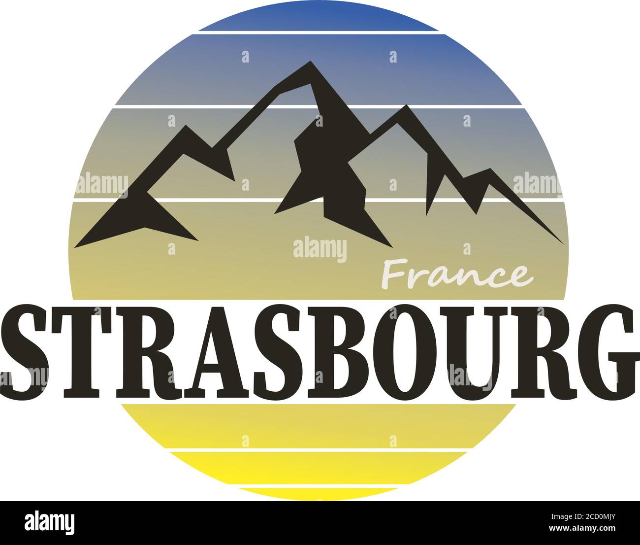 Round button Icon name: Strasbourg in modern style. Vector EPS10 ...