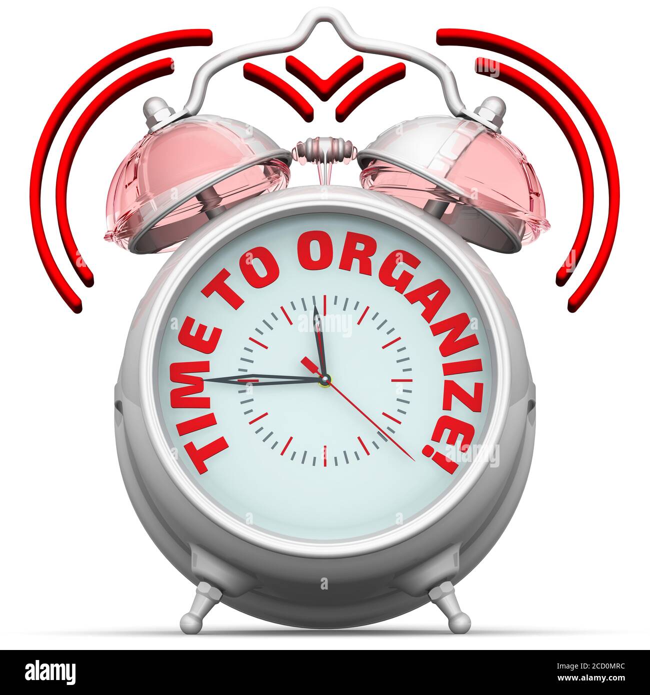 Time to organize! The alarm clock with an inscription. Alarm clock with ...