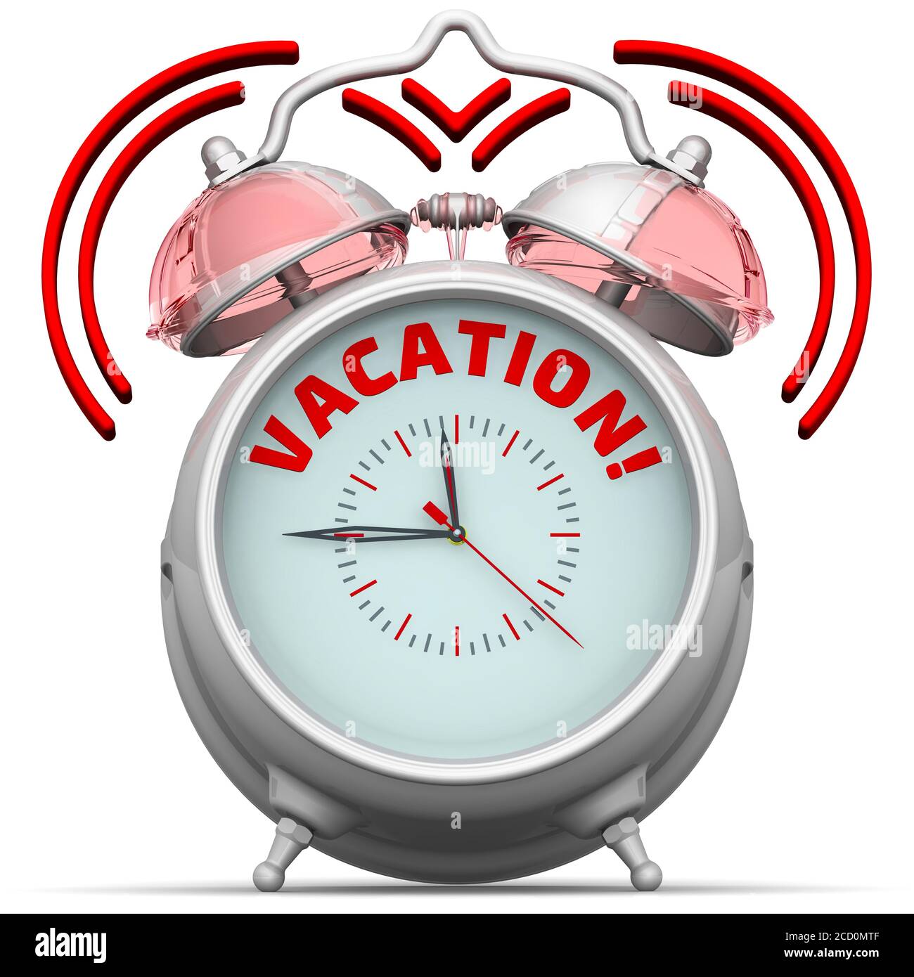 Vacation! The alarm clock with an inscription. Alarm clock with red ...