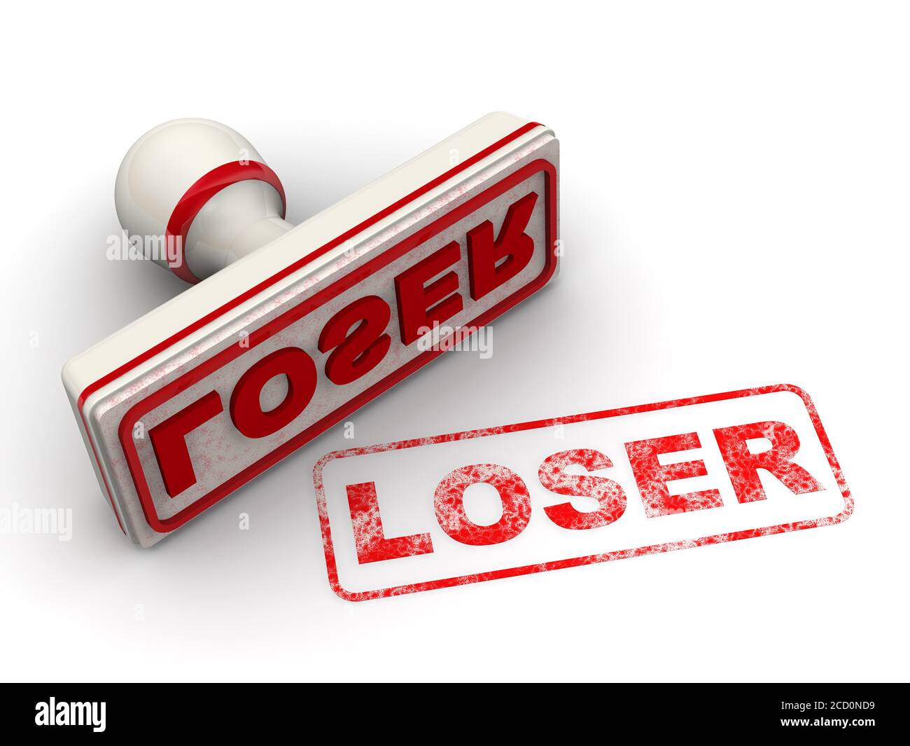 Loser. The stamp and an imprint. Red rubber stamp and an imprint LOSER ...