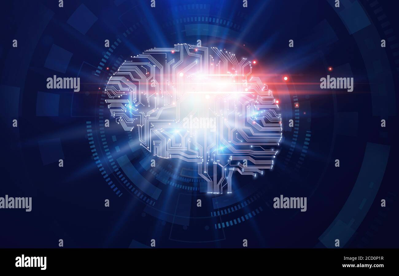 Techno image of human brain as artificial intelligence concept Stock ...