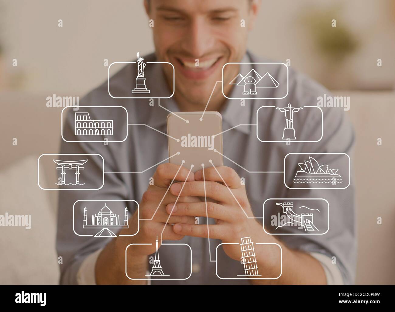World tour collage hi-res stock photography and images - Alamy