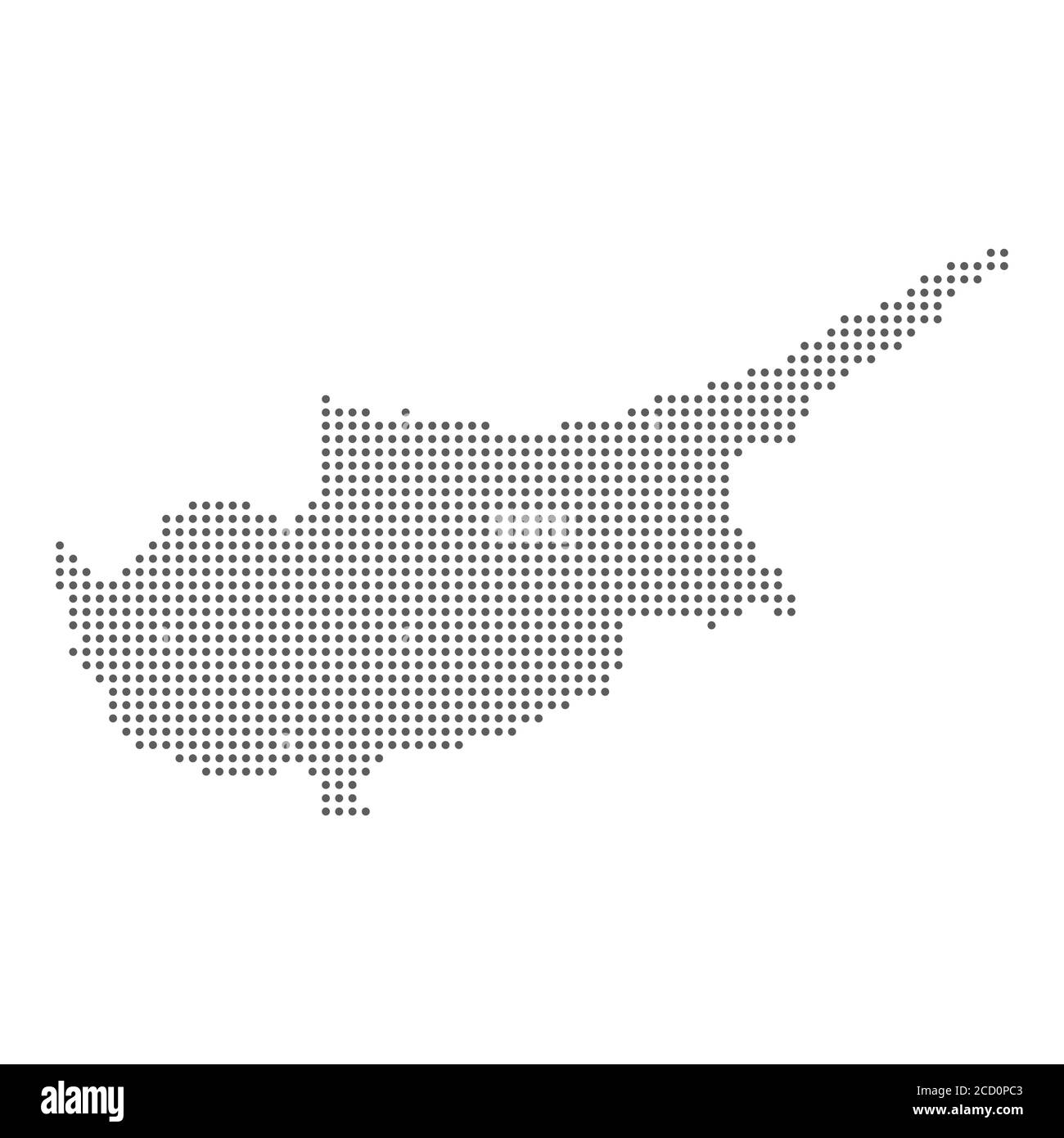 Vector map of Cyprus from polka dots points pixel particle Stock Vector ...