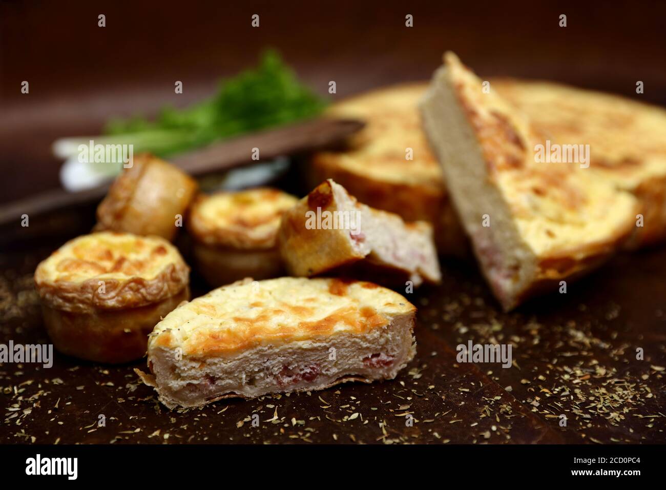 Homemade bread mix vegetable and meat. Healthy breakfast Stock Photo ...