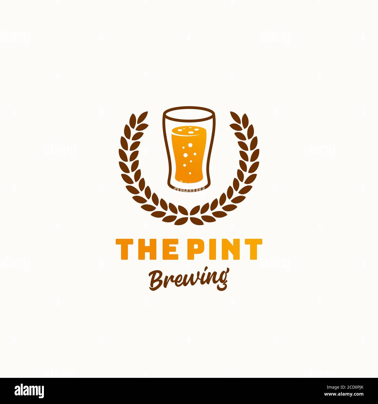 The Pint Brewery Abstract Vector Retro Symbol or Logo Template. Vintage ...