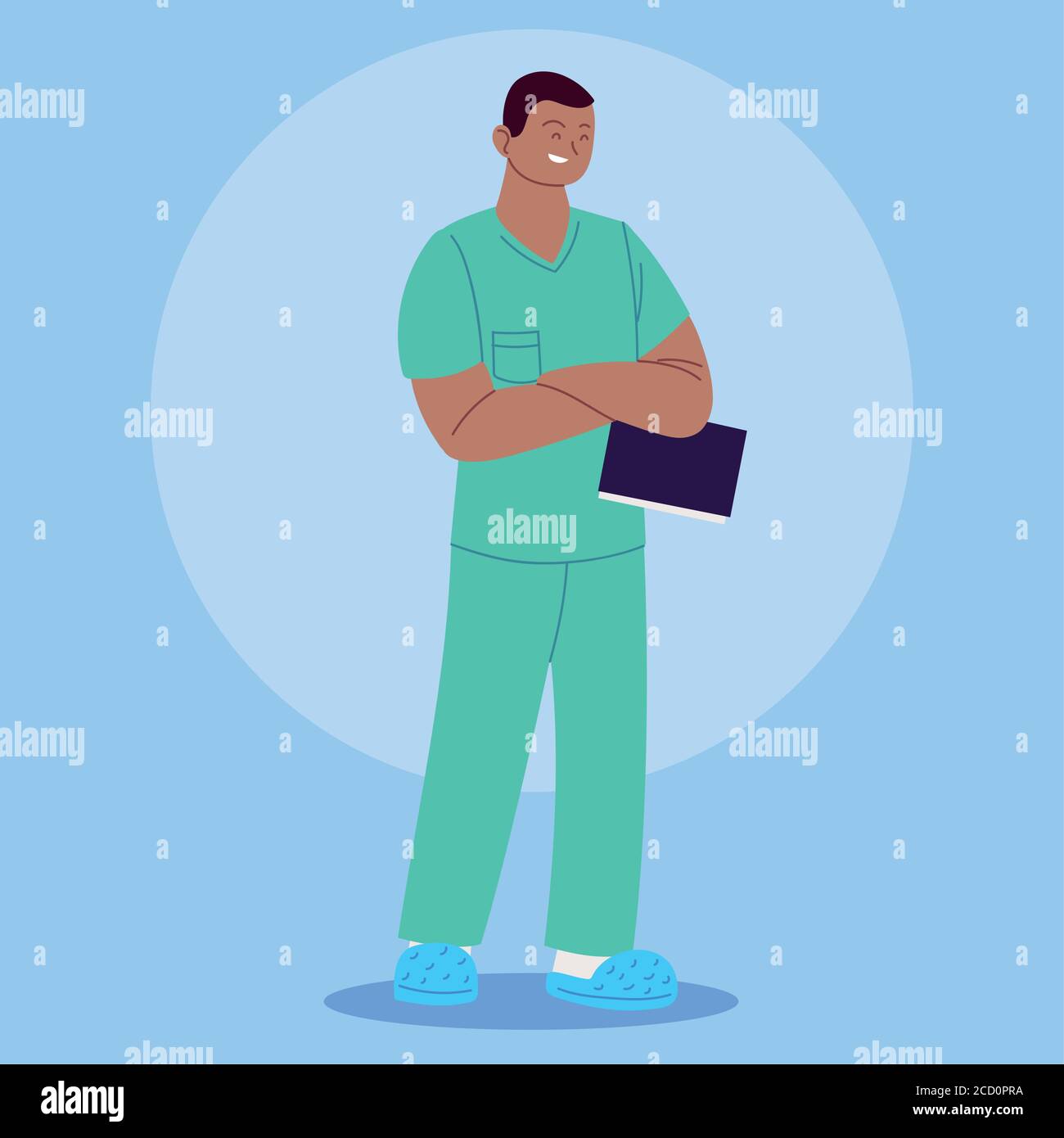male nurse in uniform, health worker vector illustration design Stock ...