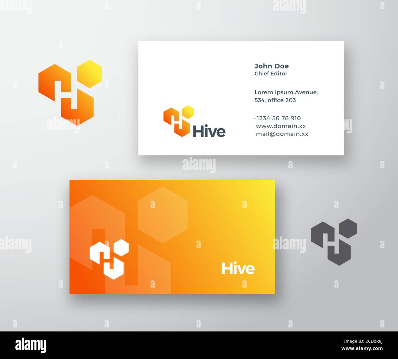 Hive Abstract Vector Logo and Business Card Template. Letter H ...