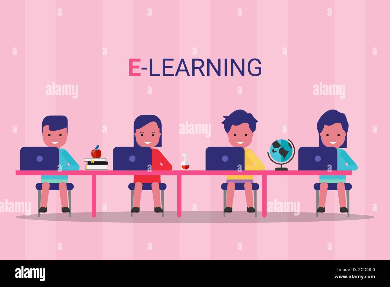 Secondary school lesson girls Stock Vector Images - Alamy