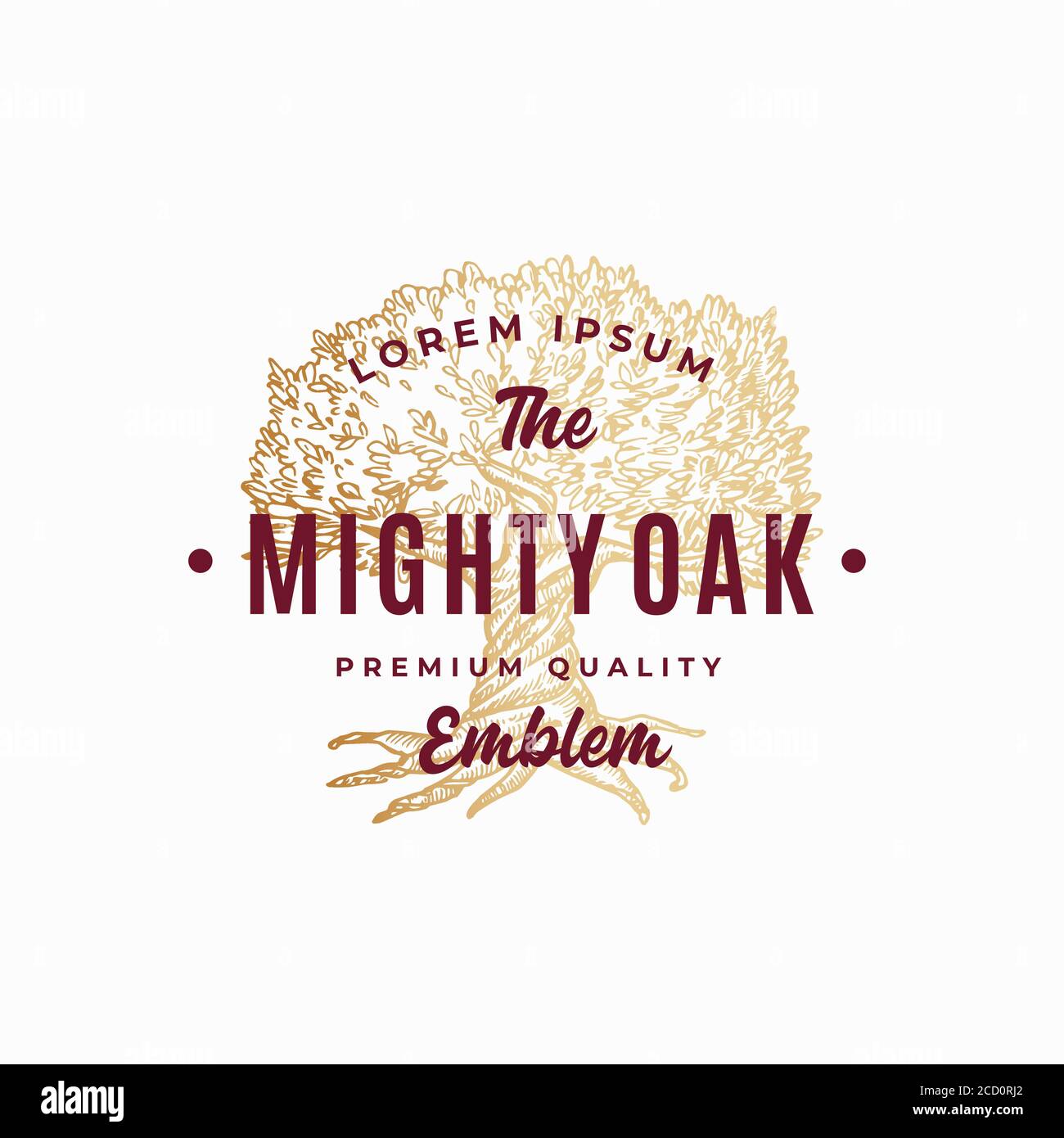 Oak tree illustration vintage hi-res stock photography and images - Alamy