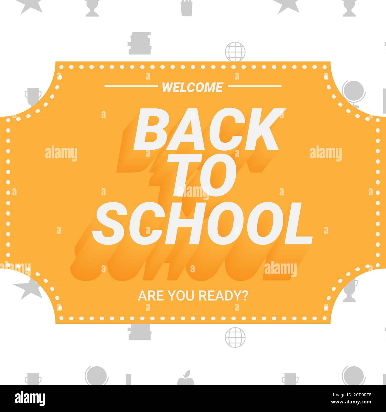 Back-To-School Text On Orange Label Over White Background, Square ...