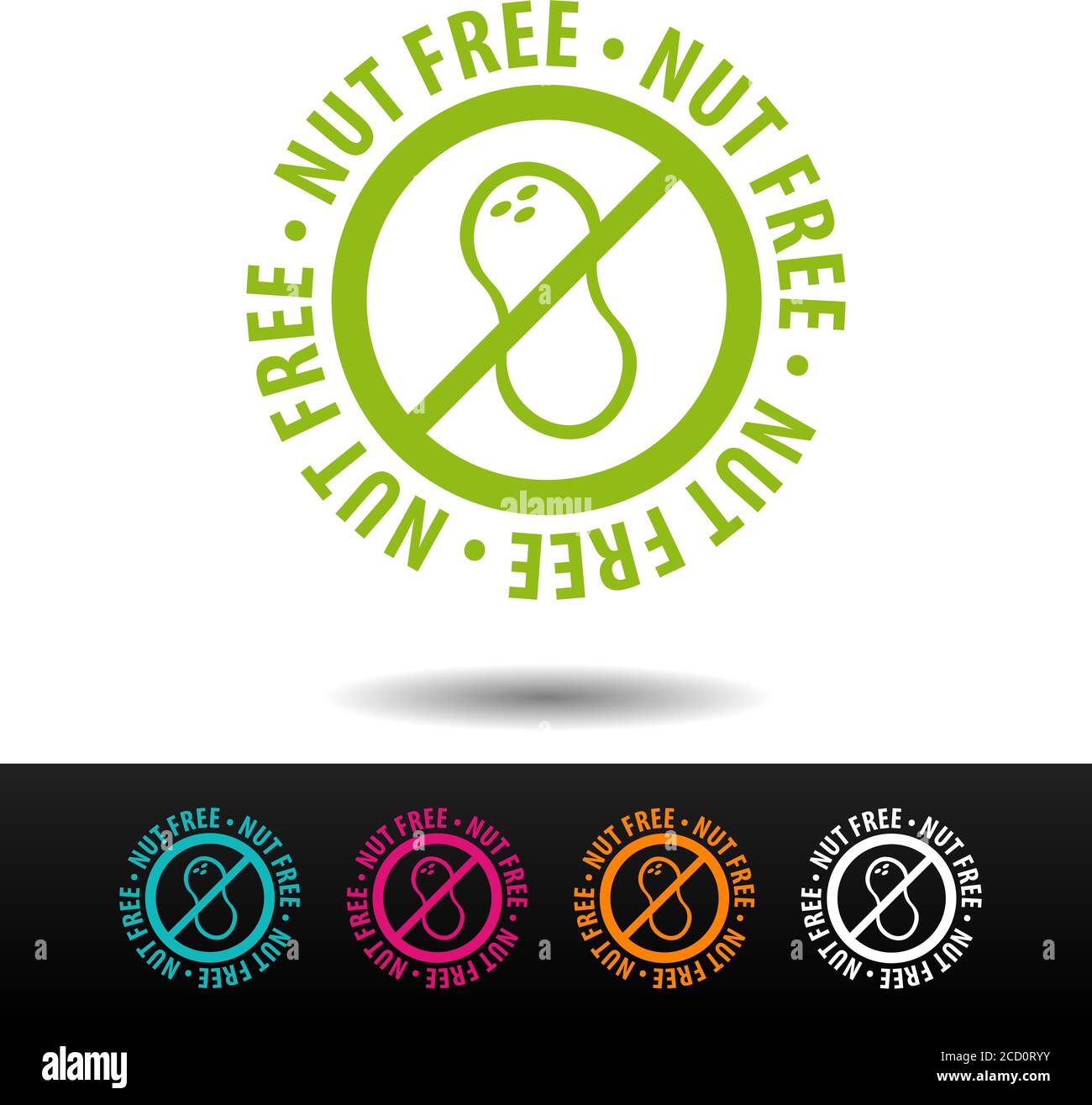 Nut free badge, logo, icon. Flat vector illustration on white ...