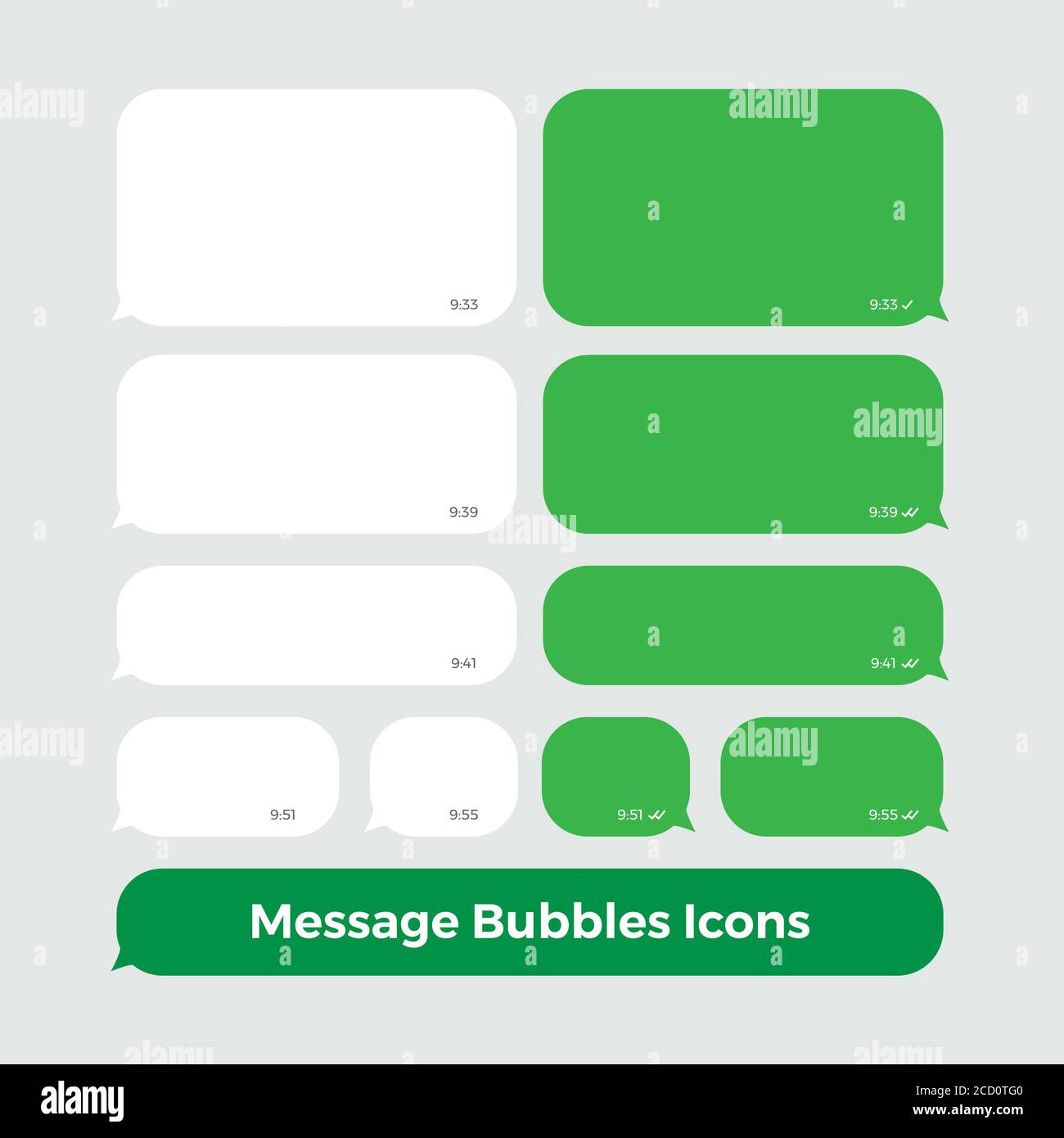 Chat Messages Bubbles Icon Set Social Media Stock Vector Image & Art ...