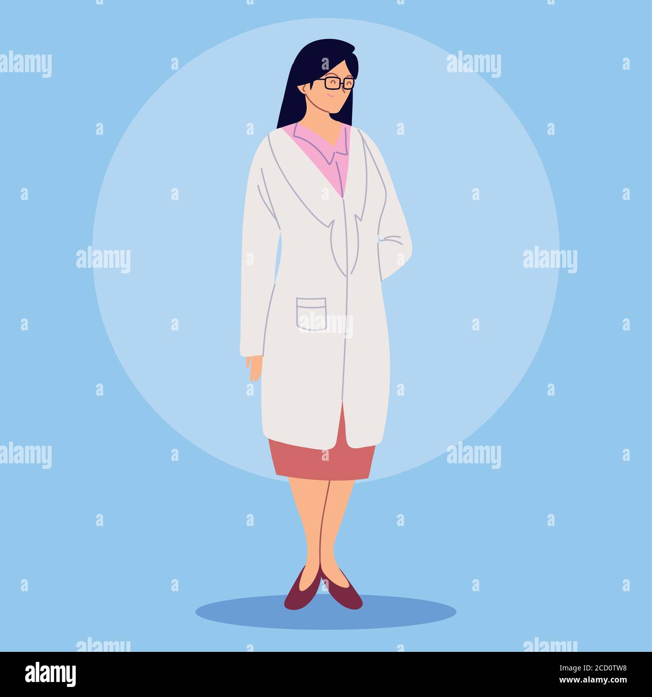 doctor female in medical gown vector illustration design Stock Vector ...