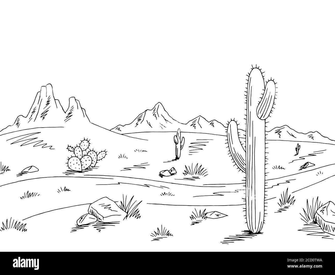 Black White Desert Clipart