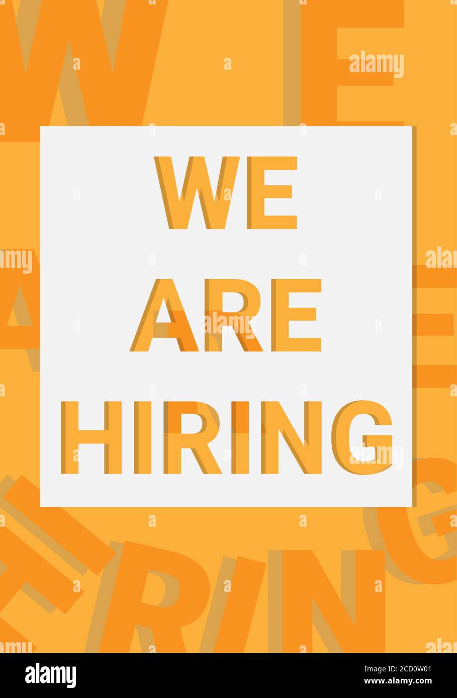 Job Advertisement Illustration With Text Over Orange Background, Vector ...