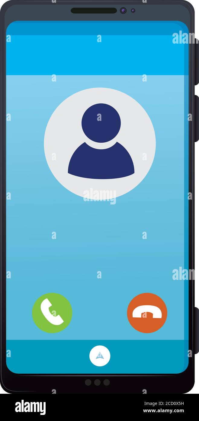 realistic smartphone mockup with call on display in white background ...
