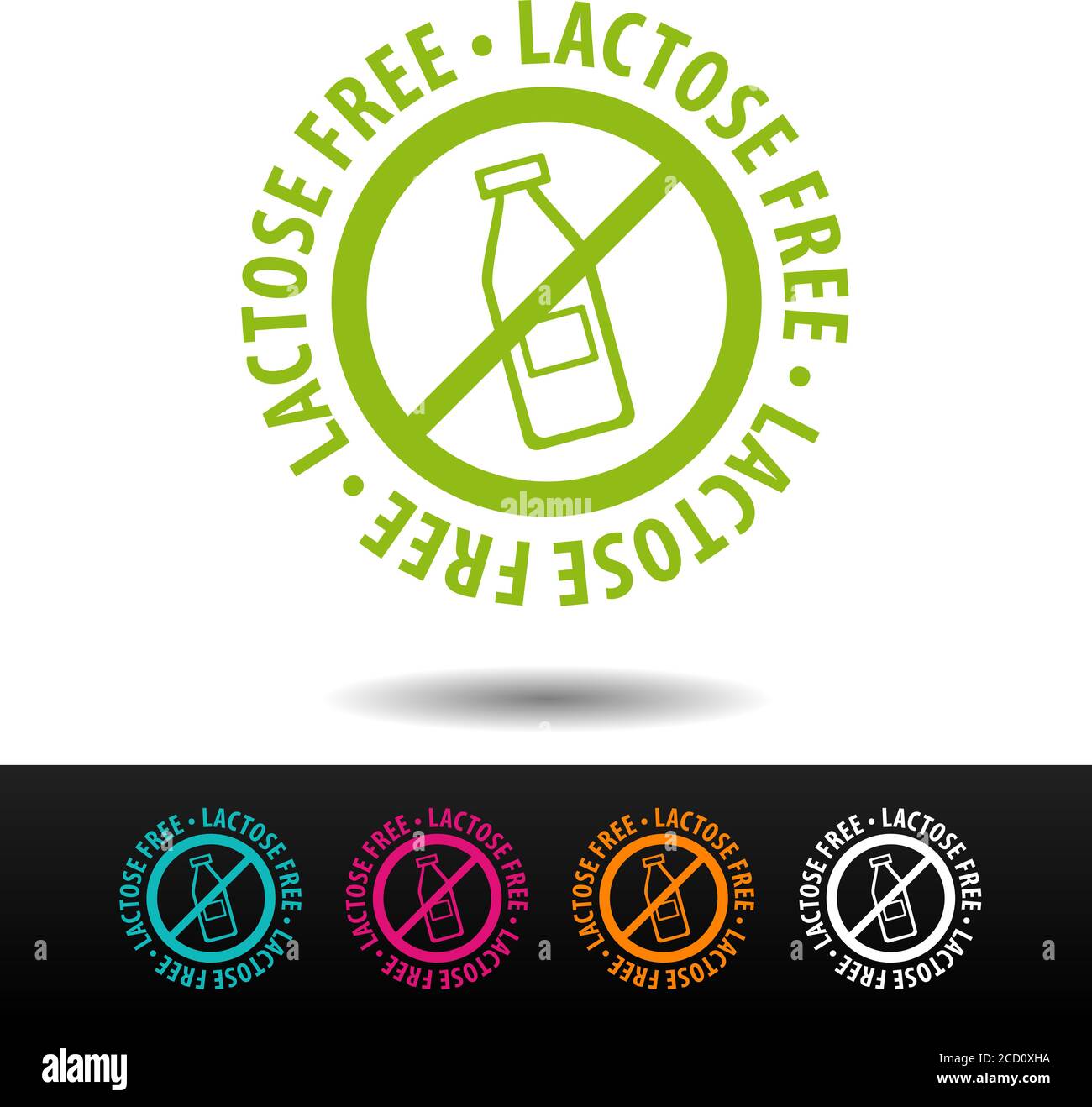 Lactose free badge, logo, icon. Flat vector illustration on white ...