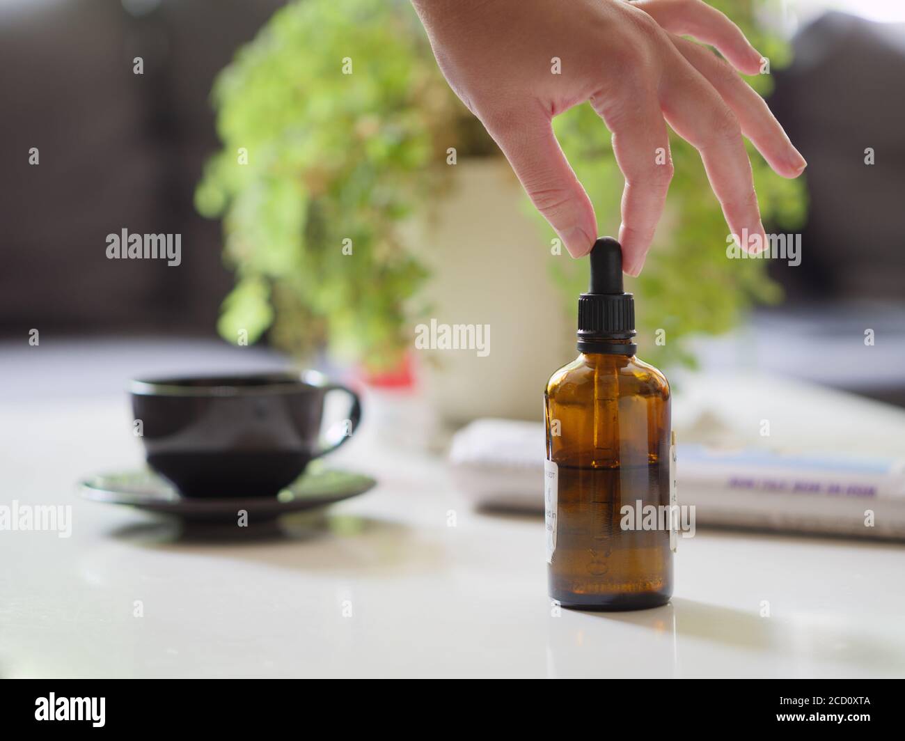 Taking generic medicine at home Stock Photo - Alamy