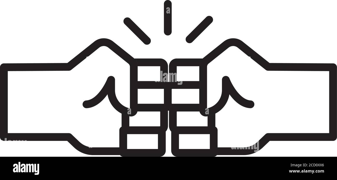 handshake fist protesting line style icon vector illustration design ...