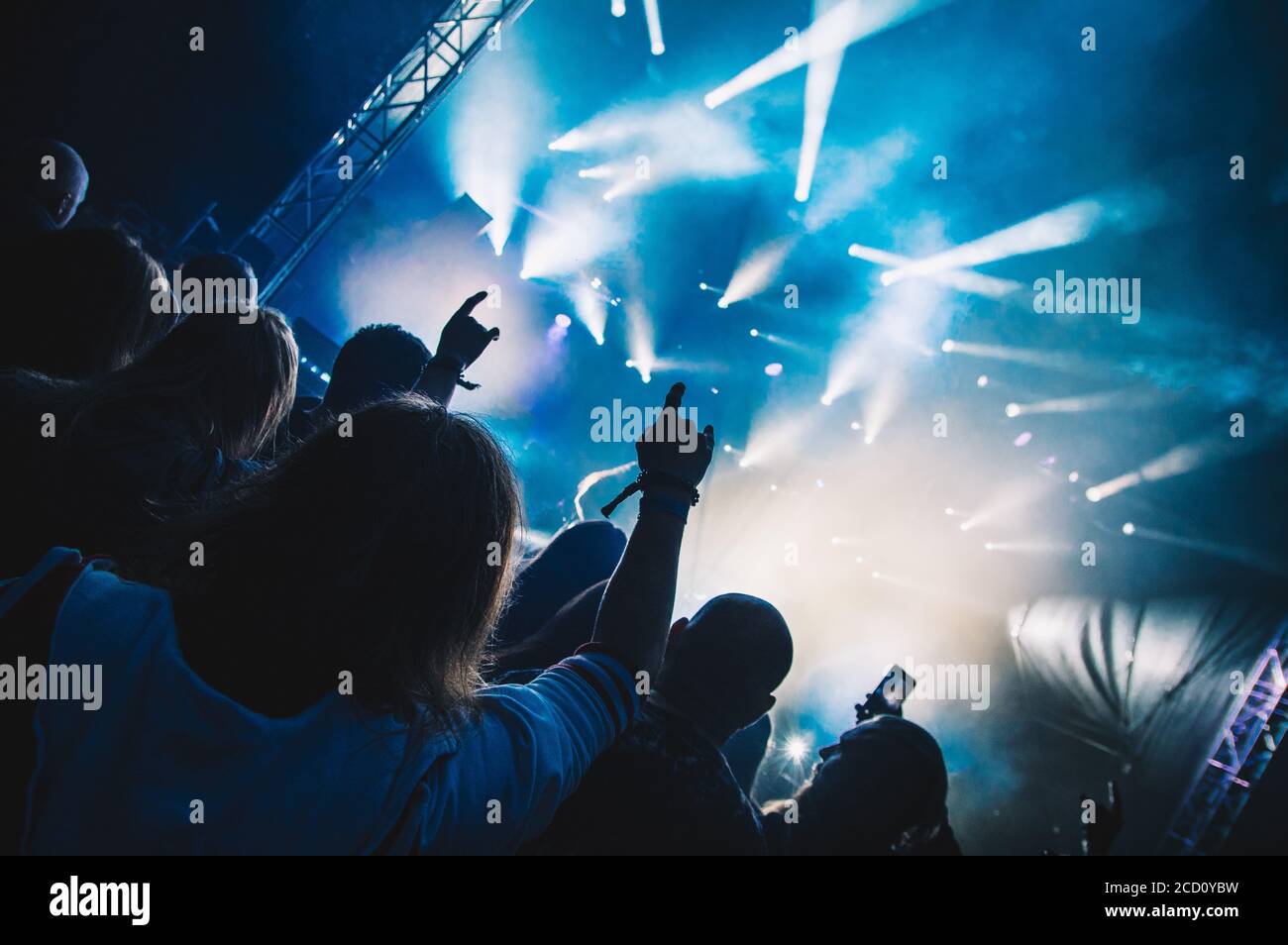 Hands raised crowd hi-res stock photography and images - Alamy