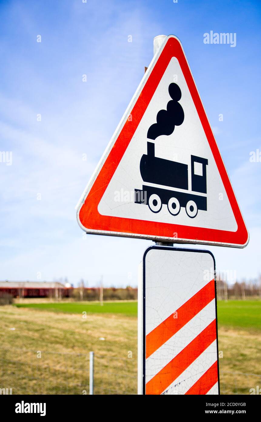 Platform Track Crossing Sign High Resolution Stock Photography and ...