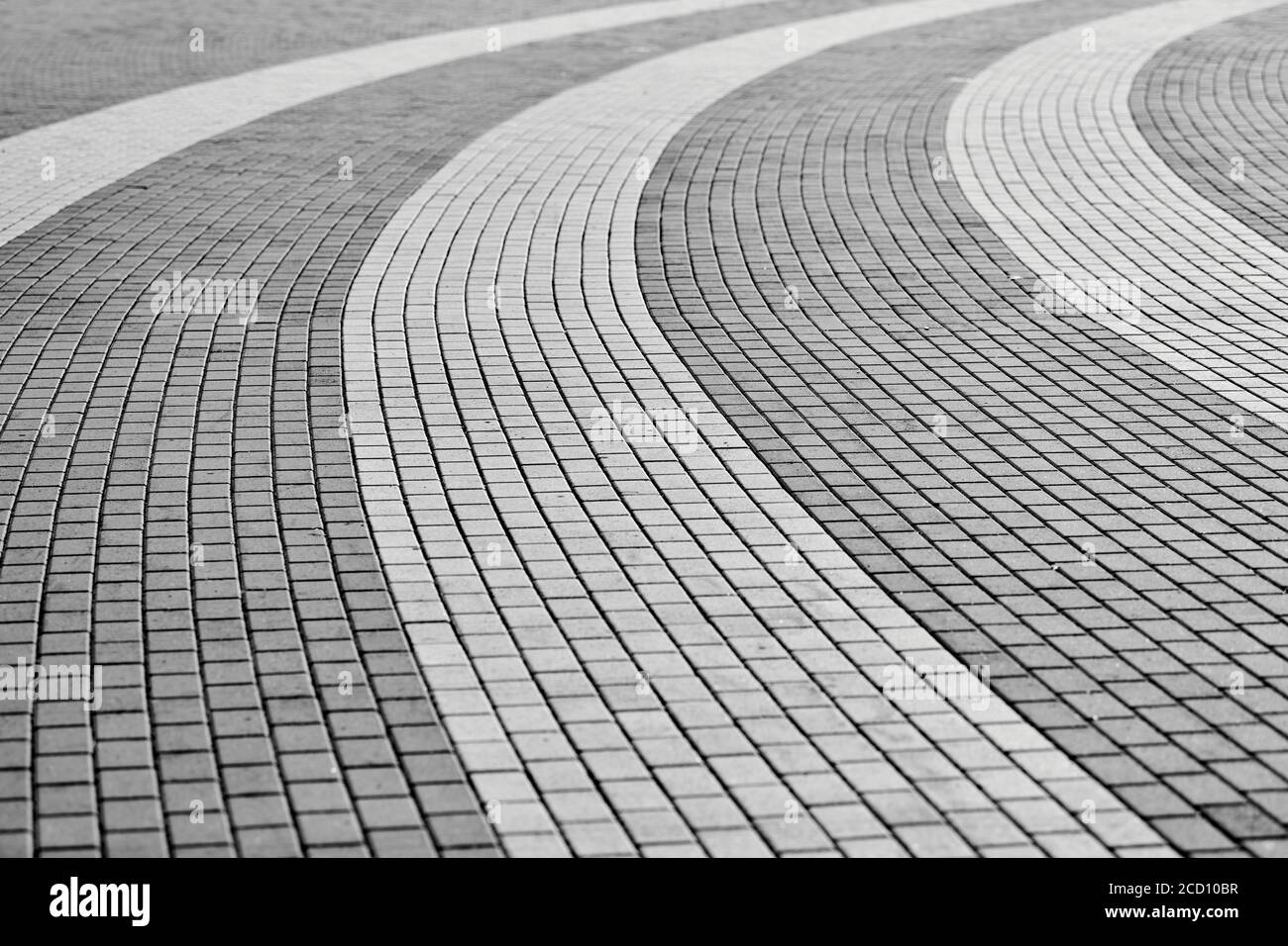 Circle tile road. Stone pavers in city park. Paving stones for walkways ...