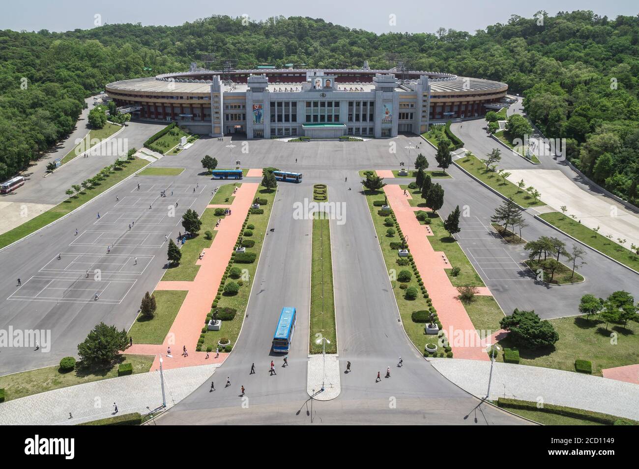 Kim Il-sung stadium seen from the Arch of Triumph, Pyongyang, North ...