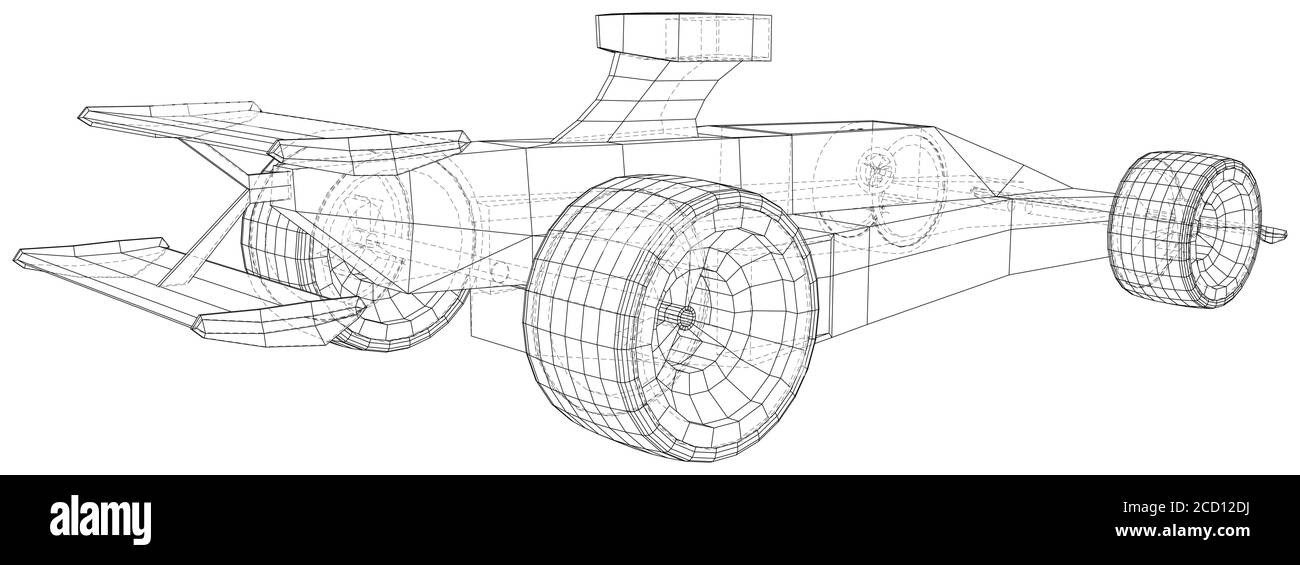 Model speed car. Abstract drawing. Wire-frame. EPS10 format. Vector ...