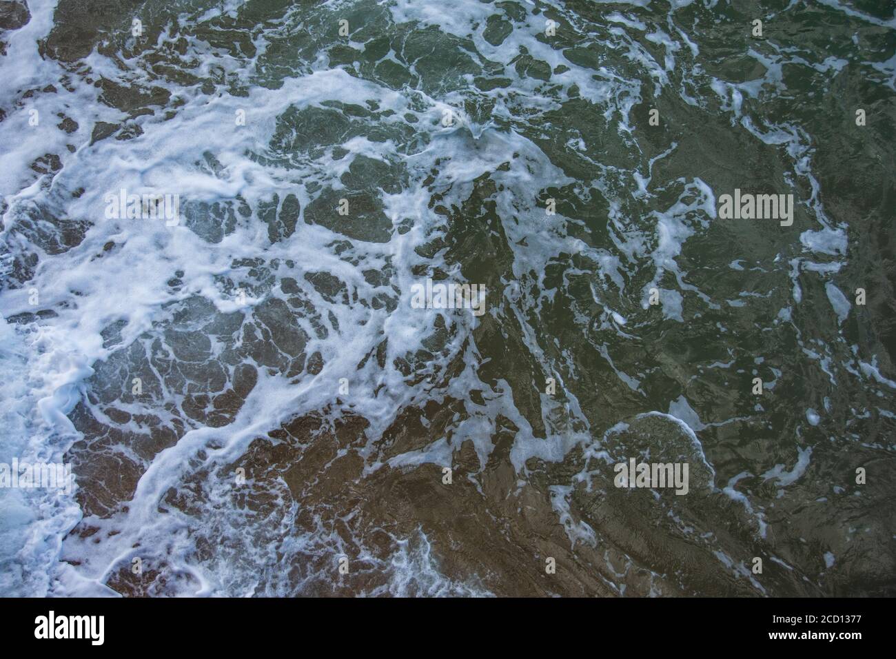 Water movement near the coast. View from above. Texture for background ...