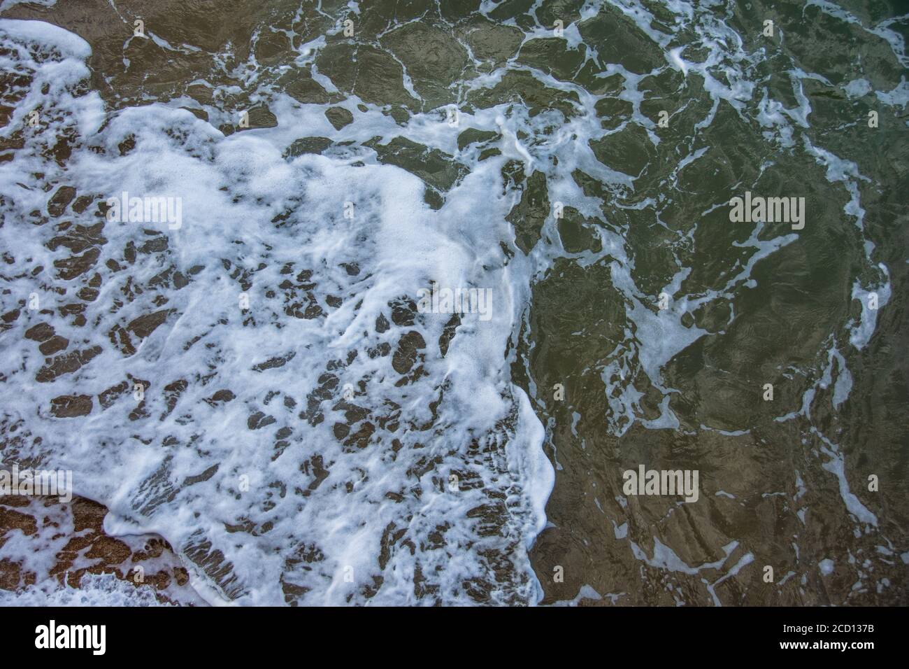 Water movement near the coast. View from above. Texture for background ...