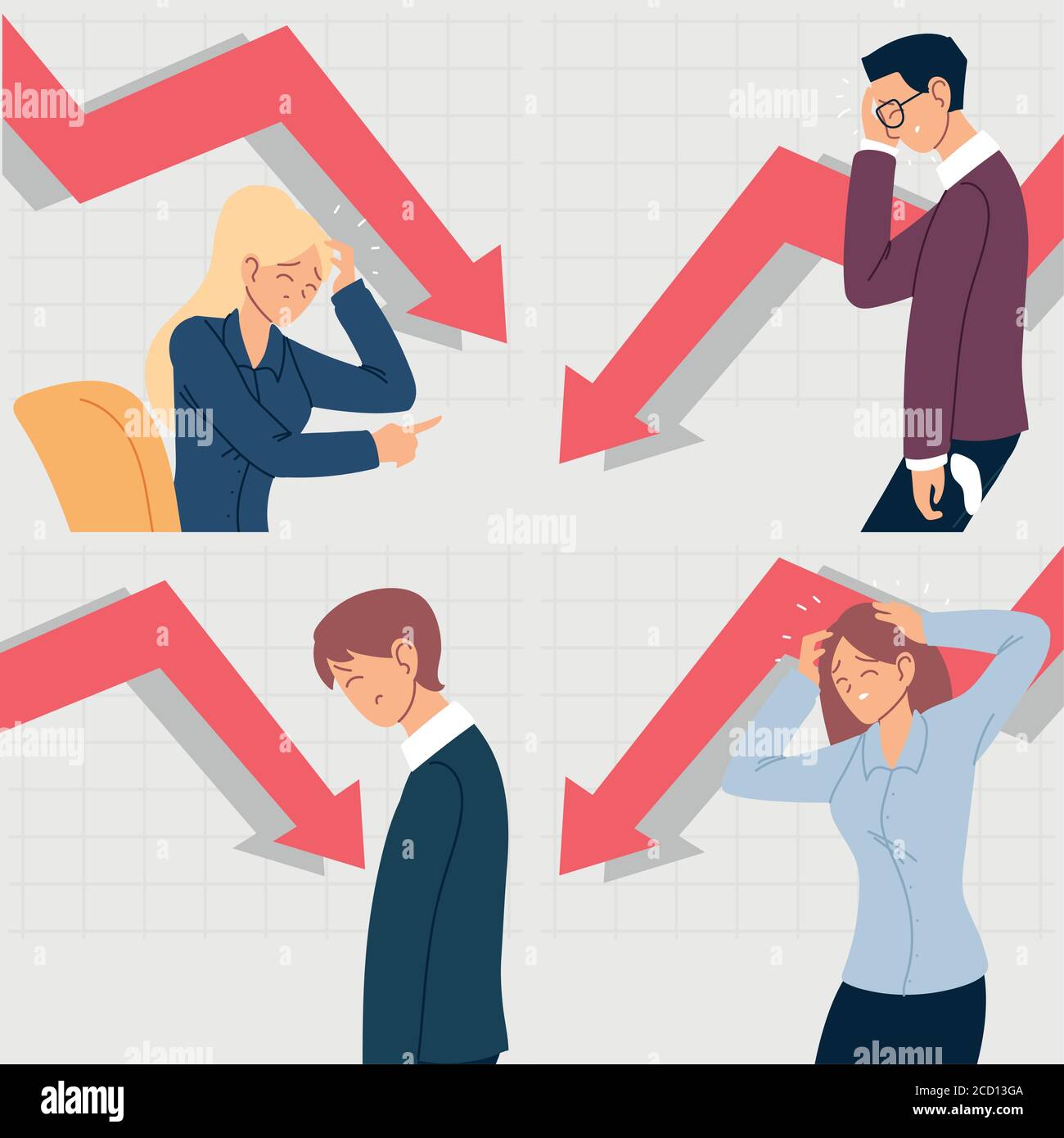 bankrupt business people, financial problems vector illustration design ...