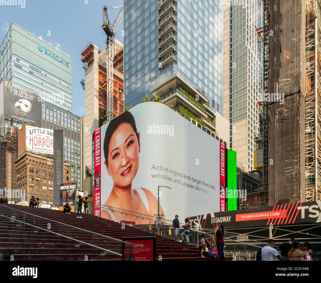 Advertising in Times Square in New York on Saturday, August 22, 2020 ...