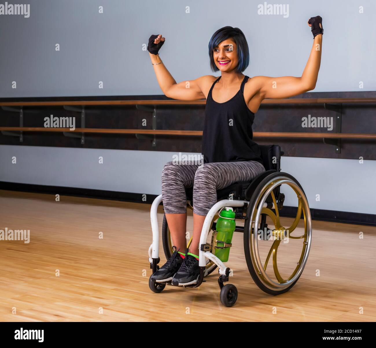 Woman with disability showing its not inability hi-res stock ...